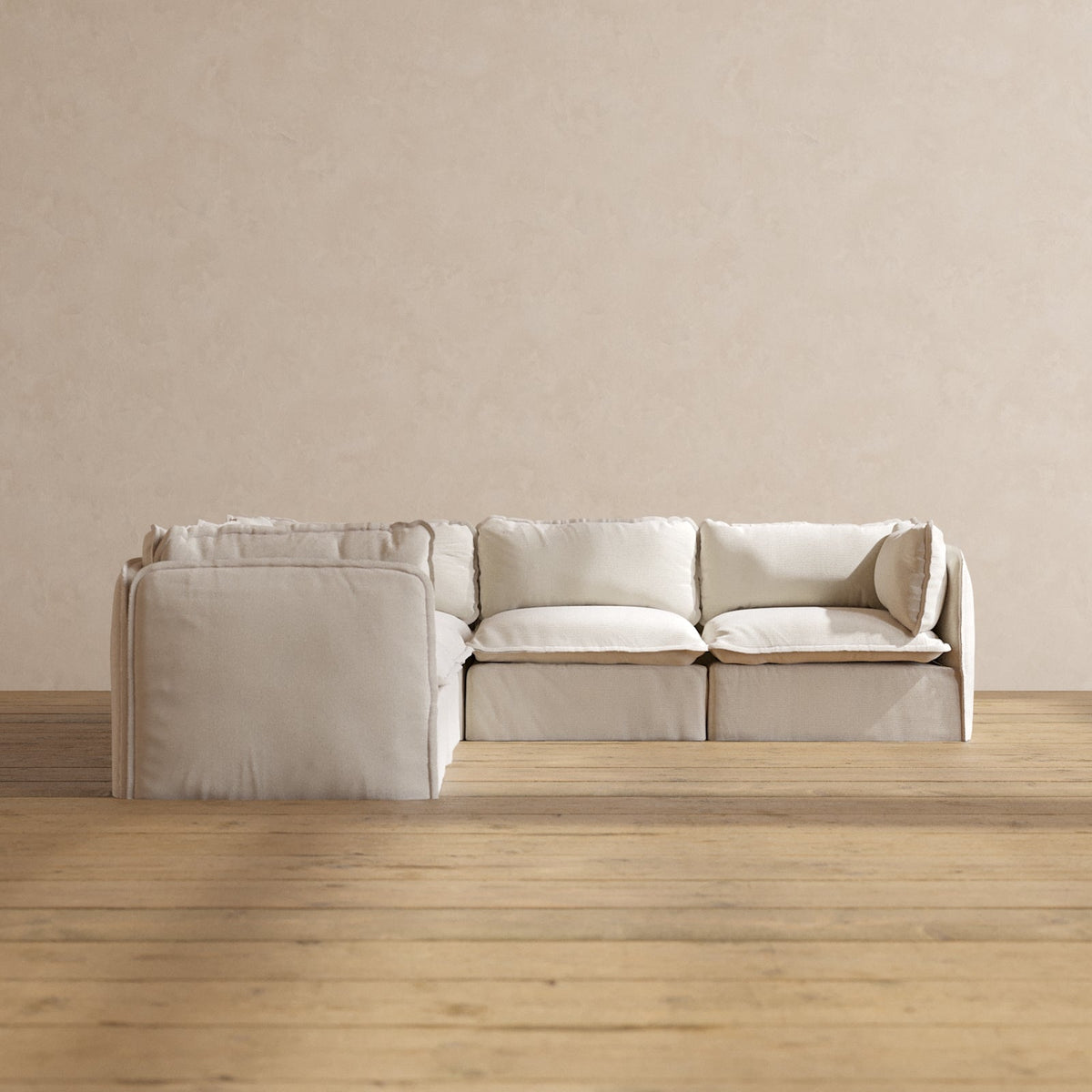 Modular Performance 5-Seater Corner Sectional in Flour | Relaxed Blend – Anabei