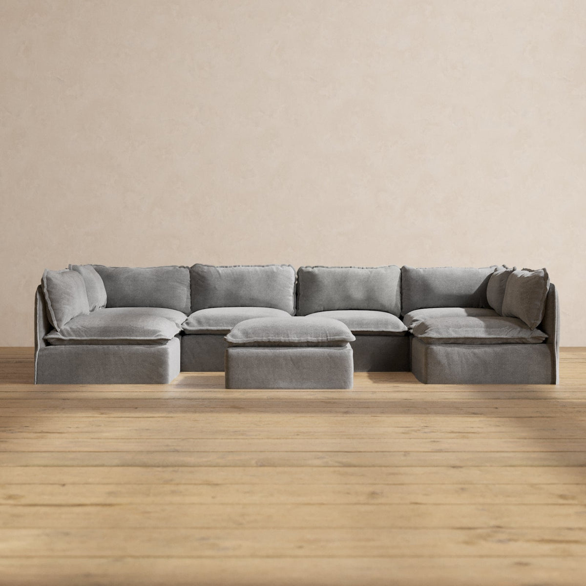 Slipcover Only - Modular Performance 6-Seater Open-Ends U-Sectional + – Anabei