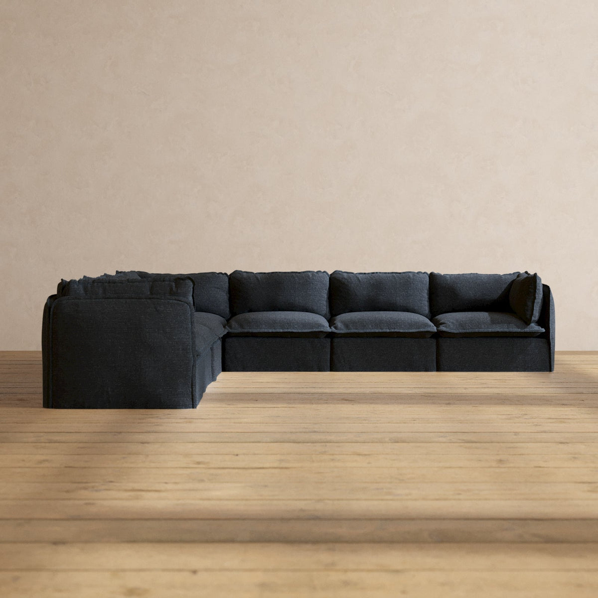 Modular Performance 7-Seater Corner Sectional in Indigo | Relaxed Blen – Anabei