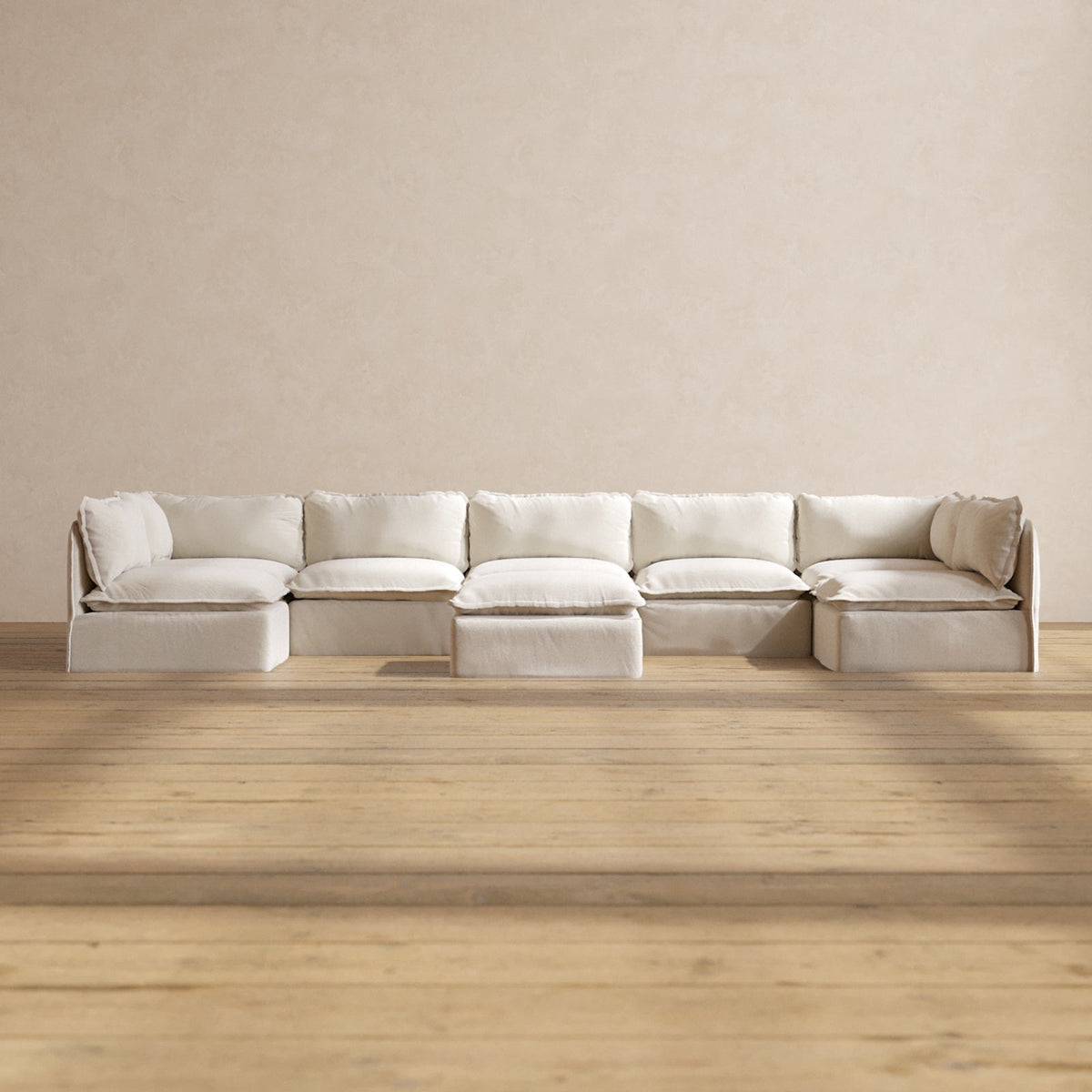 Slipcover Only - Modular Performance 7-Seater Open-Ends U-Sectional + – Anabei