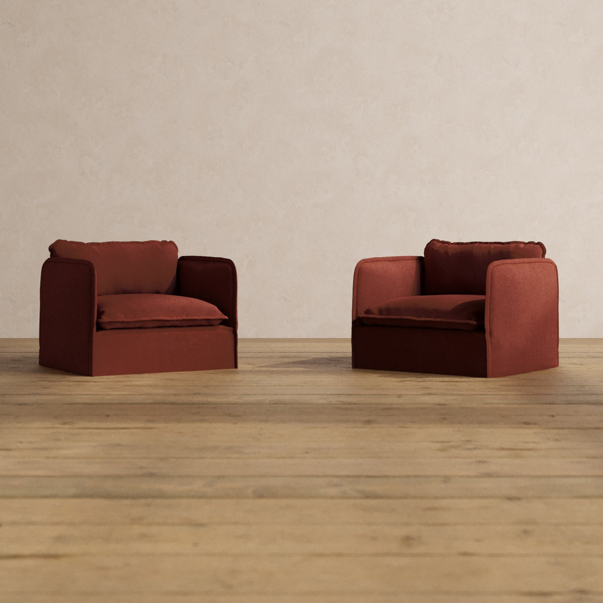 Slipcover Only - Modular Washable Armchair Set in Rust – Anabei