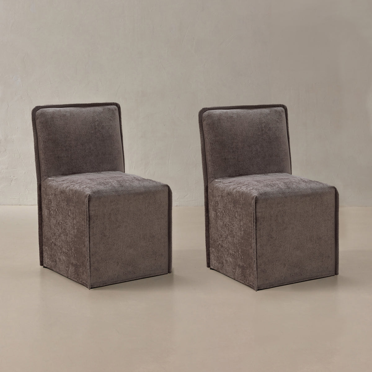 Washable Upholstered Dining Chair | 15" Back Height in Caviar (Set of ...