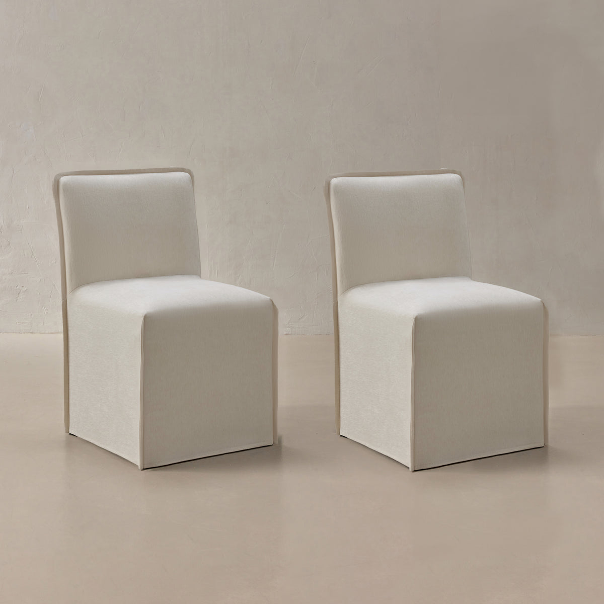 Washable Upholstered Dining Chair | 15" Back Height in Coco (Set of 2 ...