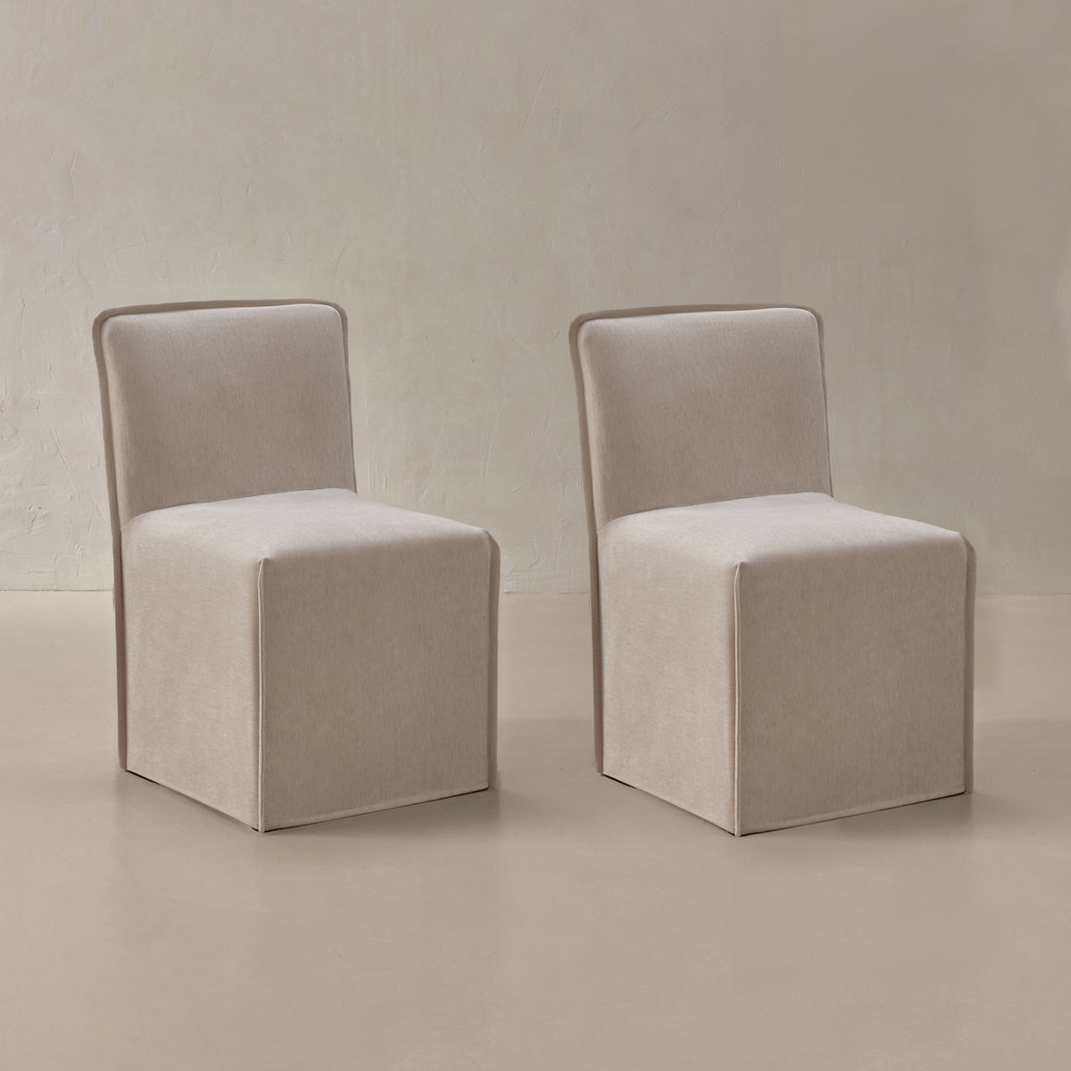 Washable Upholstered Dining Chair | 15" Back Height in Mist (Set of 2 ...