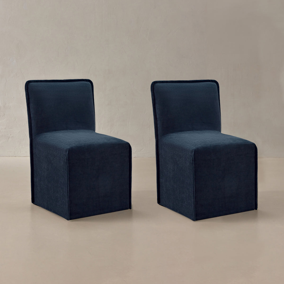Washable Upholstered Dining Chair | 15" Back Height in Sumi (Set of 2 ...