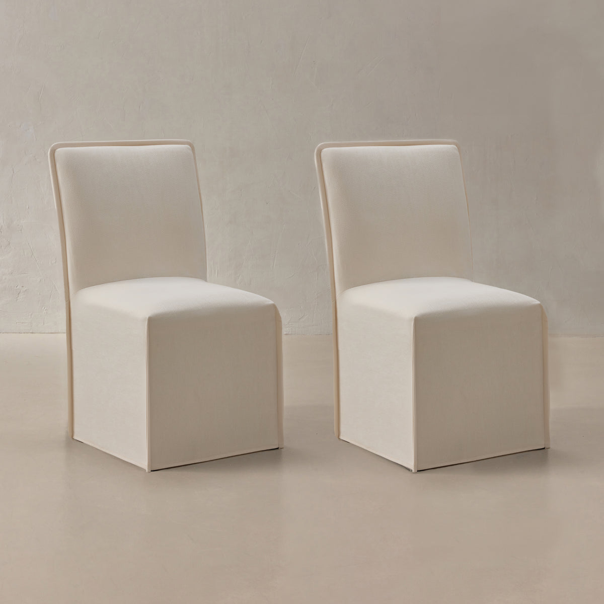 Washable Upholstered Dining Chair | 19” Back Height in Powder (Set of ...