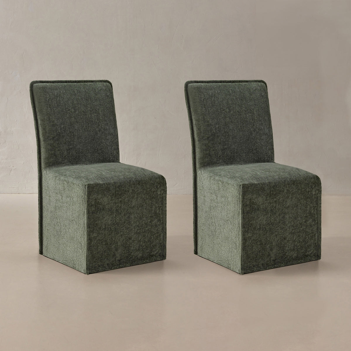 Washable Upholstered Dining Chair | 19” Back Height in Willow (Set of ...
