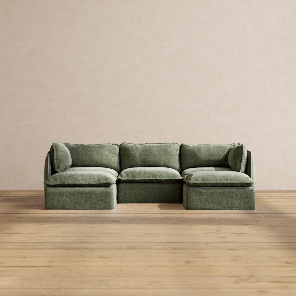 Modular Performance 3-Seater U-Sectional in Willow | Relaxed Blend – Anabei