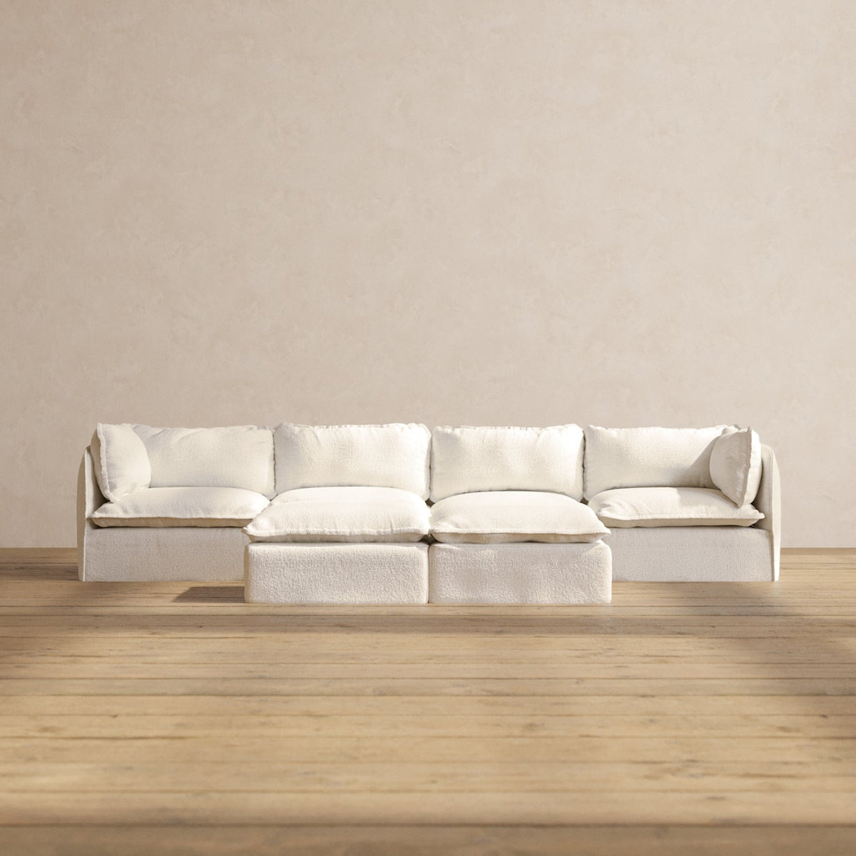 Slipcover Only - Modular Performance 4-Seater + Bench Ottoman | Knit B ...