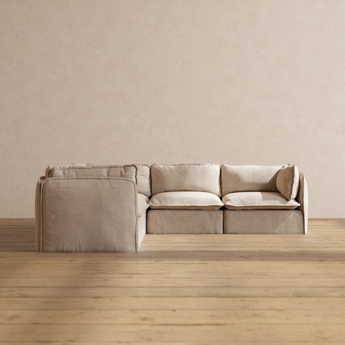 Modular Performance 5-Seater Corner Sectional in Oat | Deluxe Blend ...