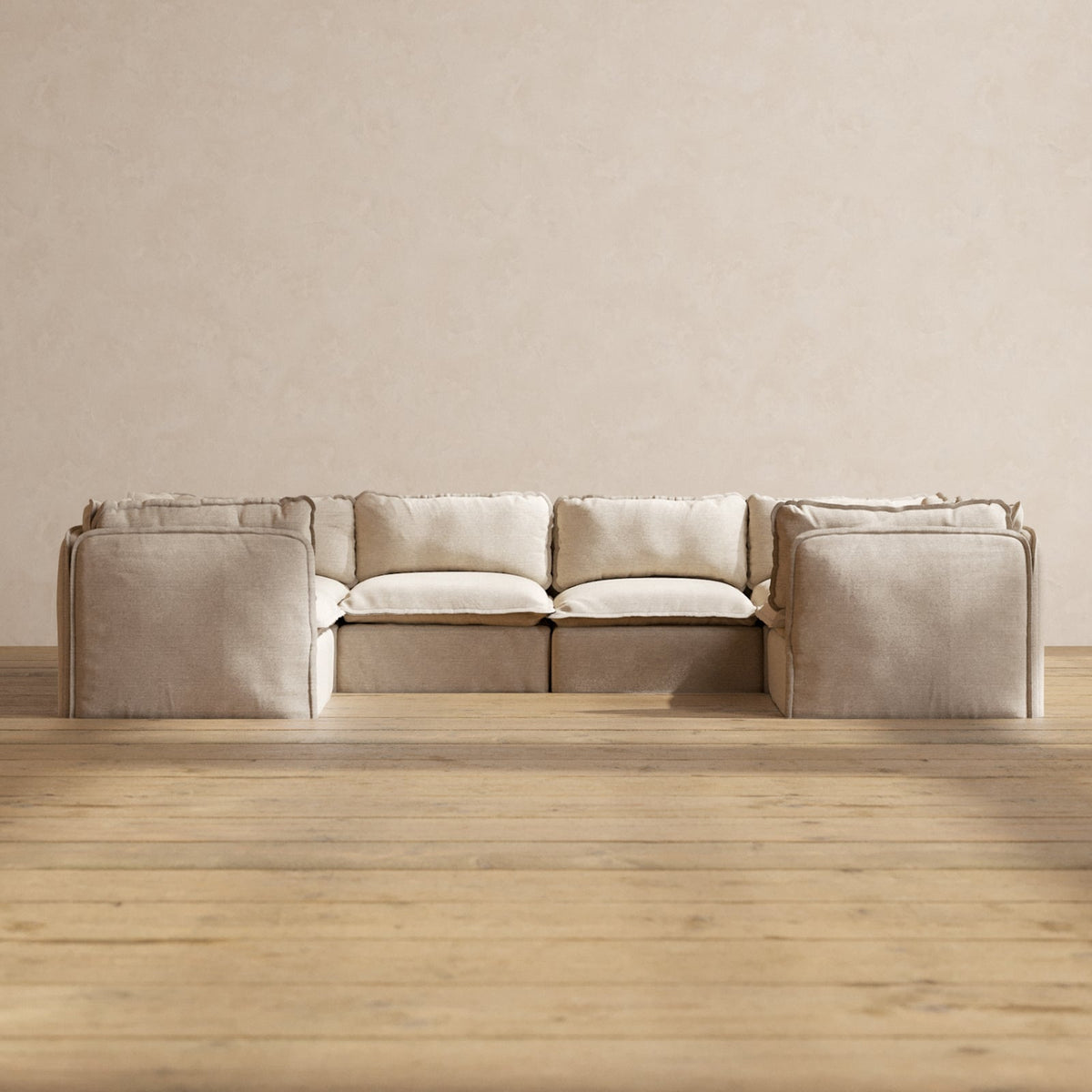 Modular Performance 6-Seater U-Sectional in Oat | Deluxe Blend – Anabei