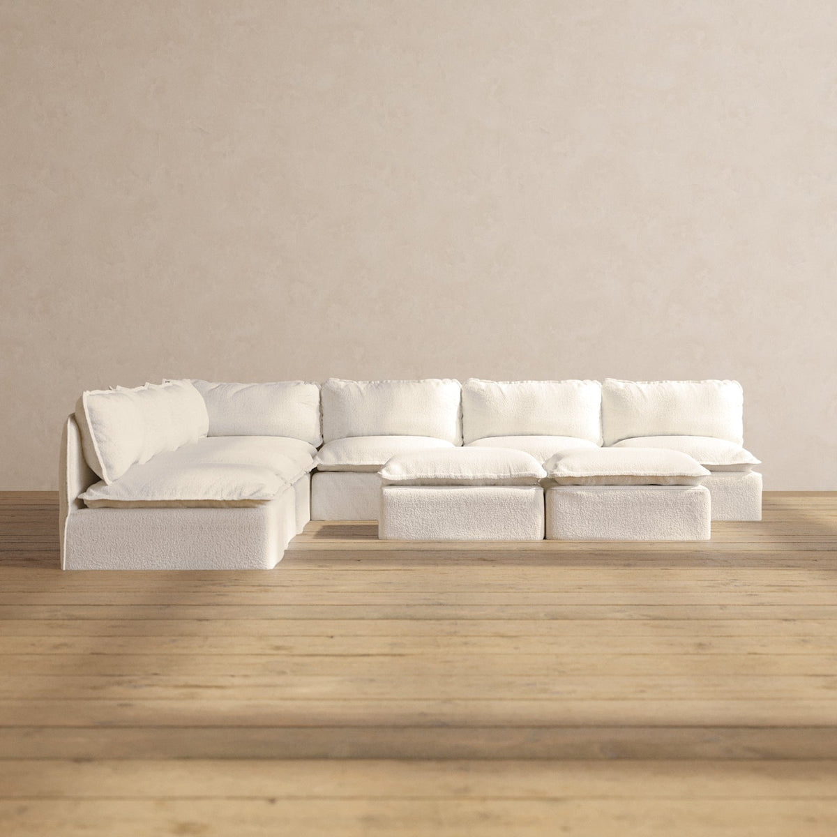 Modular Performance 7-Seater Open-Ends Corner Sectional + Bench Ottoma ...