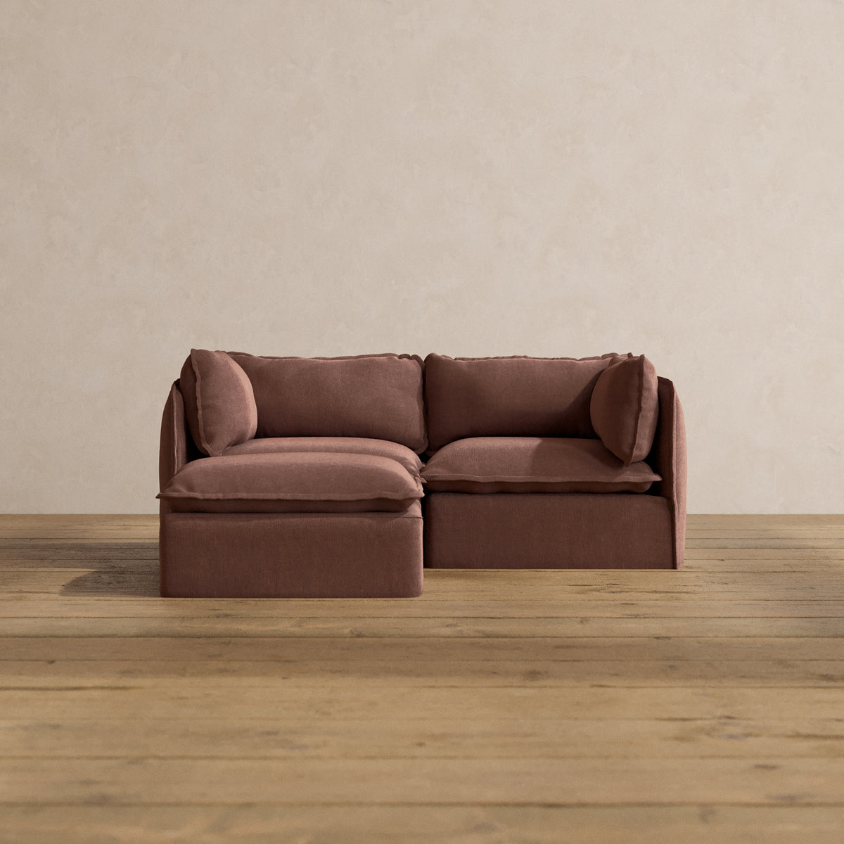 Modular Washable 2-Seater Sectional in Chestnut | Memorix+ Seat | Cont ...