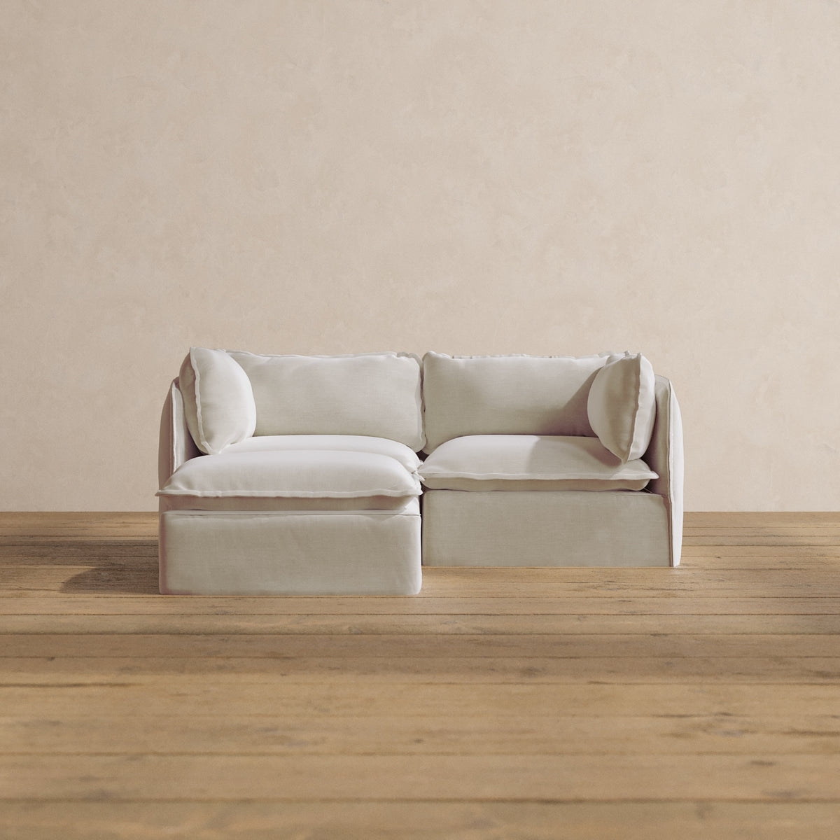 Modular Washable 2-Seater Sectional in Coco | Deluxe+ Seat | Cloud Pil ...
