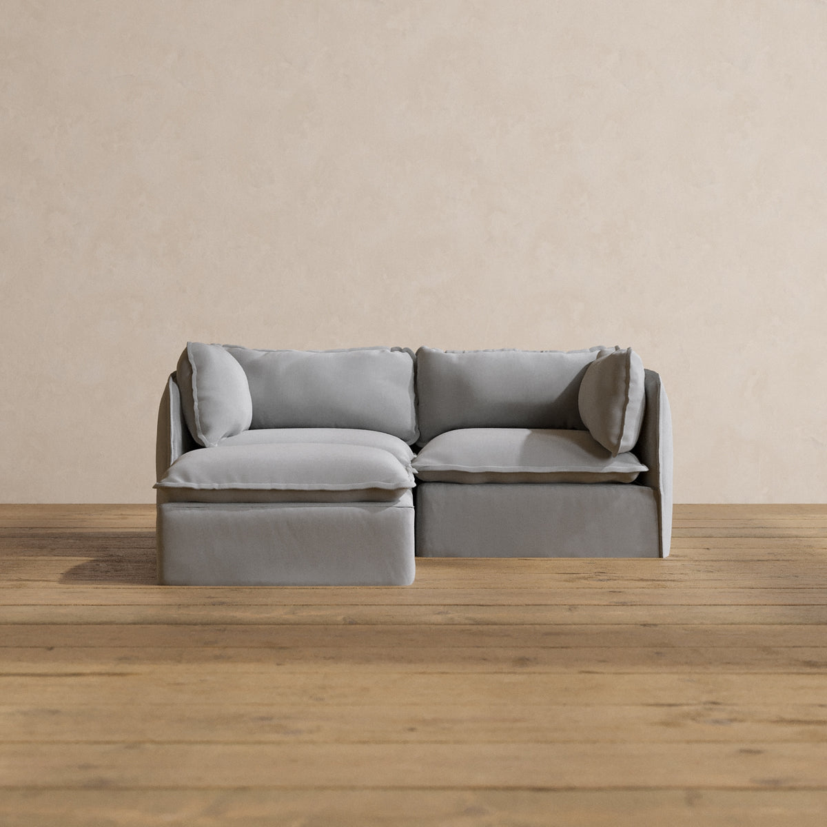 Modular Washable 2-Seater Sectional in Pumice | Deluxe+ Seat | Cloud P ...