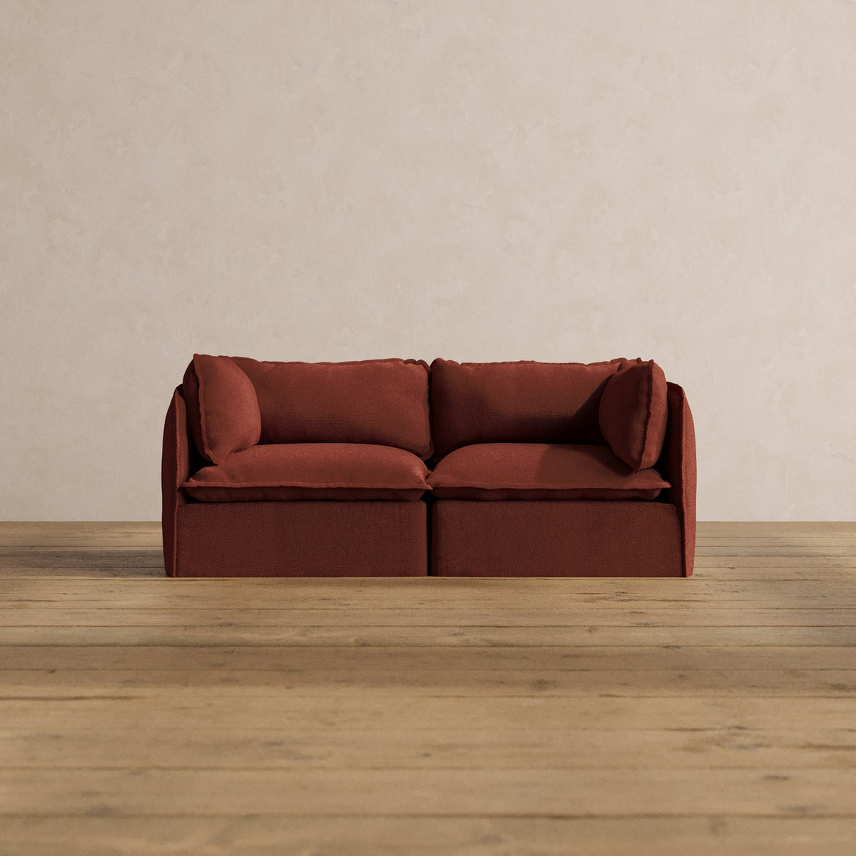 Modular Washable 2-Seater in Rust | Deluxe+ Seat | Cloud Pillow – Anabei