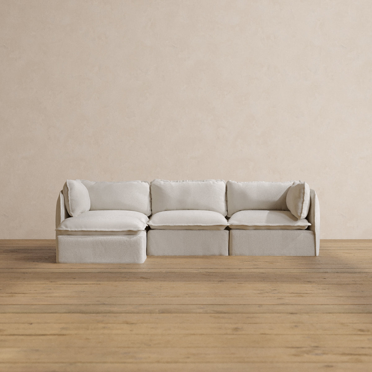 Slipcover Only - Modular Washable 3-Seater Sectional in Powder – Anabei