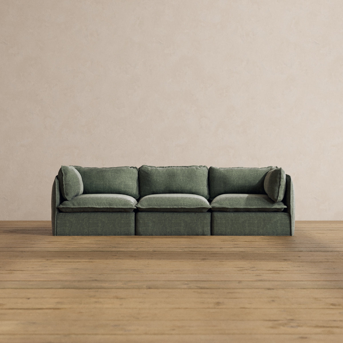 Modular Washable 3-Seater in Willow | Deluxe+ Seat | Cloud Pillow – Anabei