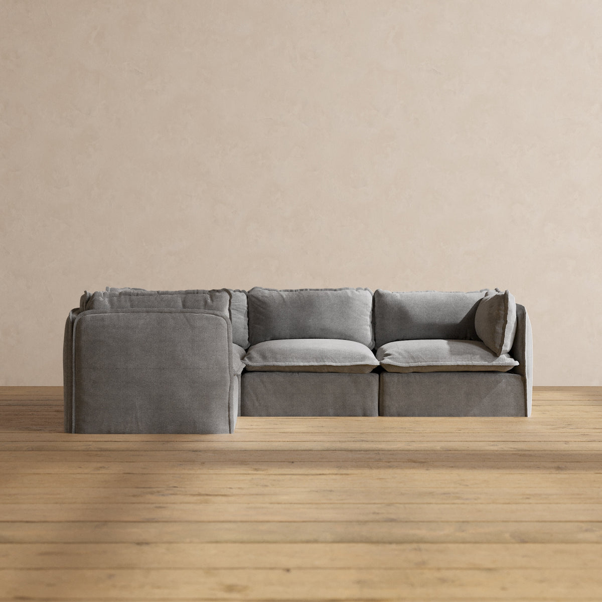 Modular Washable 4-Seater Corner Sectional in Ash | Deluxe+ Seat | Clo ...