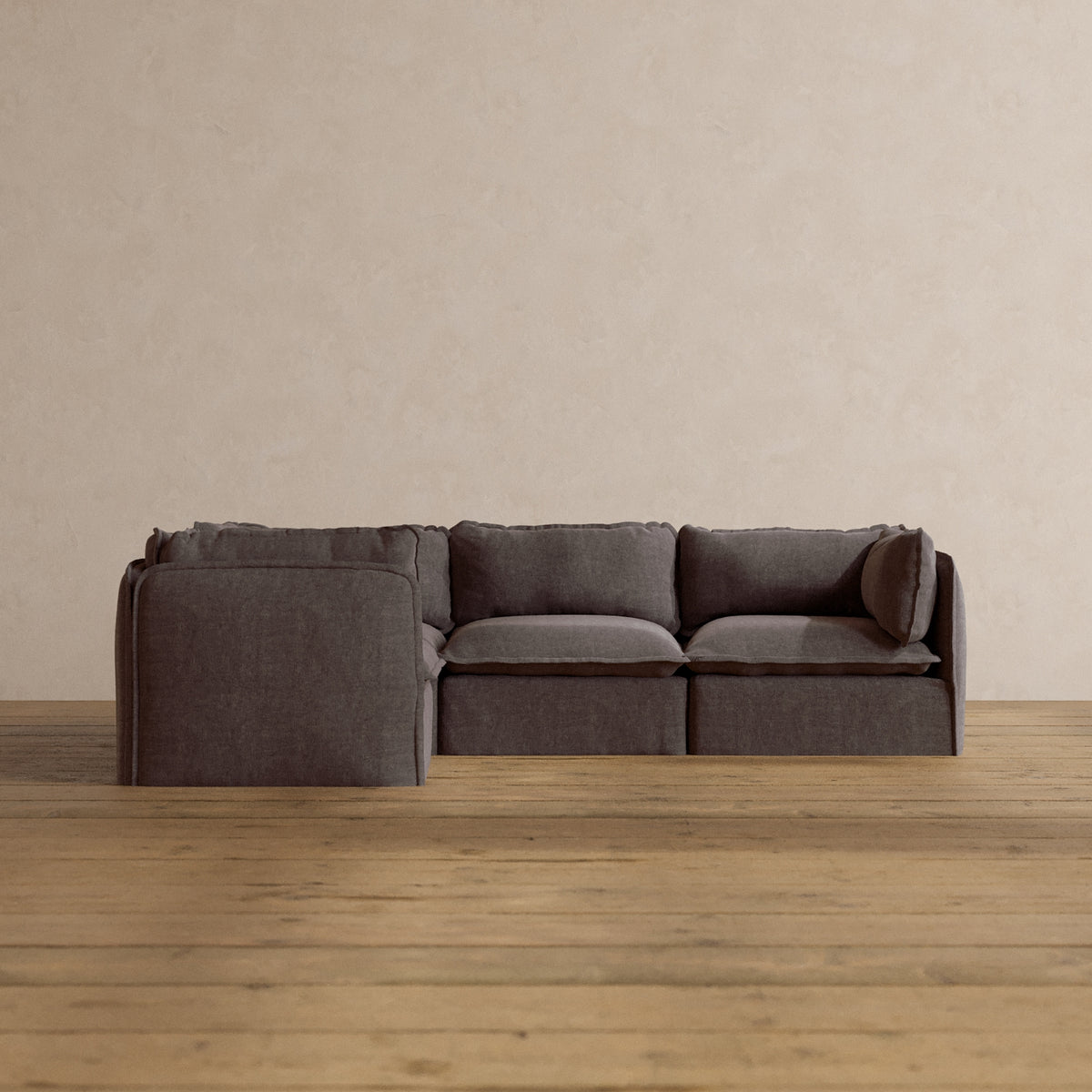 Modular Washable 4-Seater Corner Sectional in Caviar | Deluxe+ Seat ...