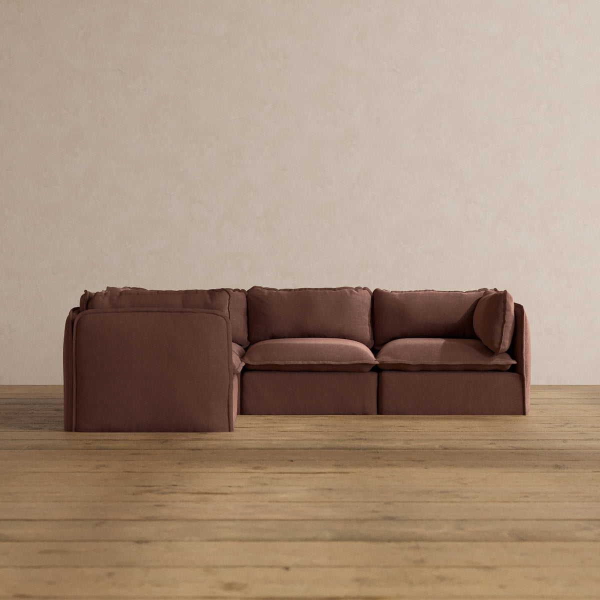 Modular Washable 4-Seater Corner Sectional in Chestnut | Deluxe+ Seat ...