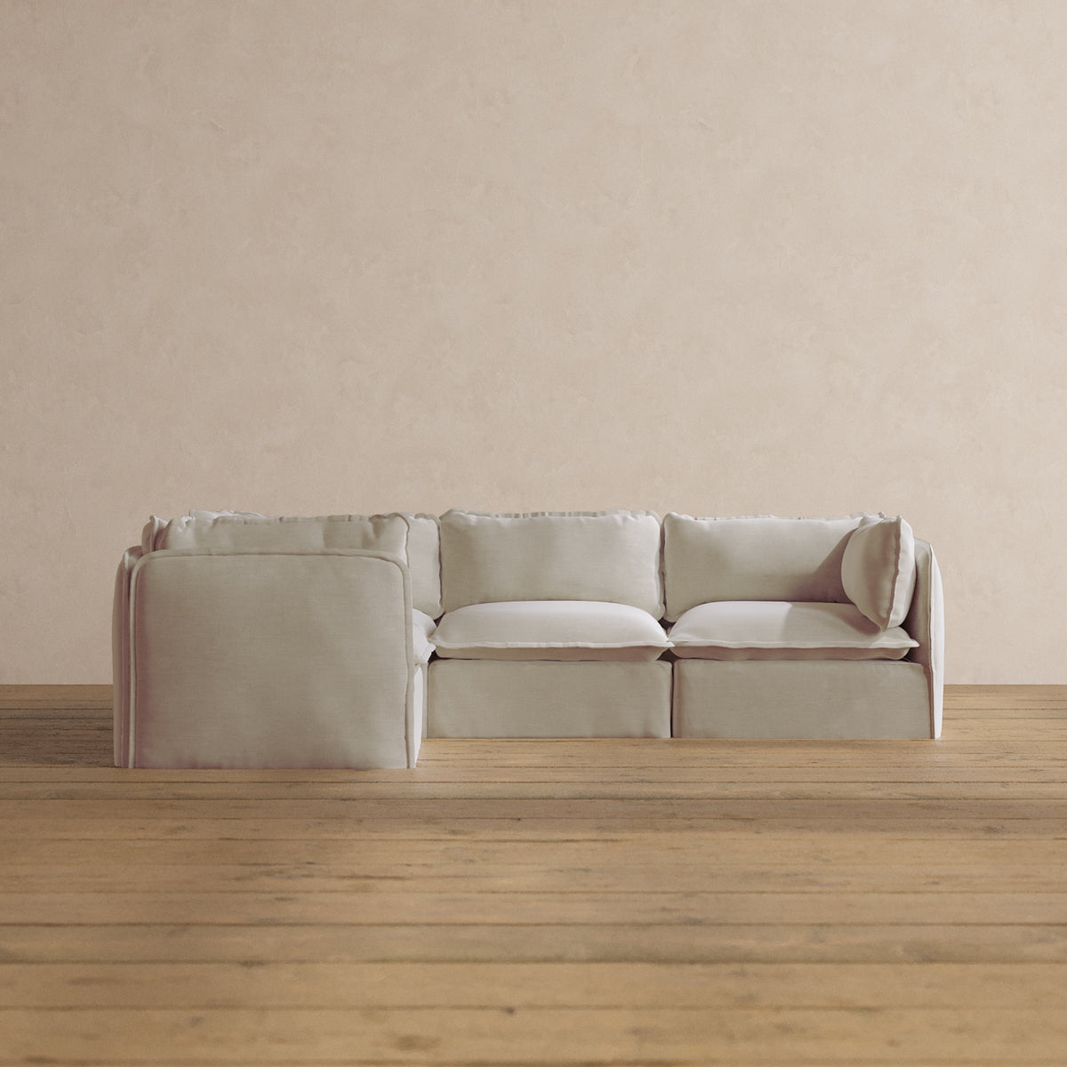 Modular Washable 4-Seater Corner Sectional in Coco | Deluxe+ Seat | Cl ...
