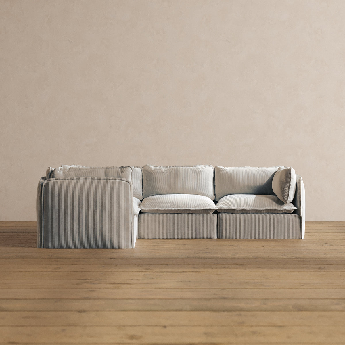 Modular Washable 4-Seater Corner Sectional in Milk | Deluxe+ Seat | Cl ...
