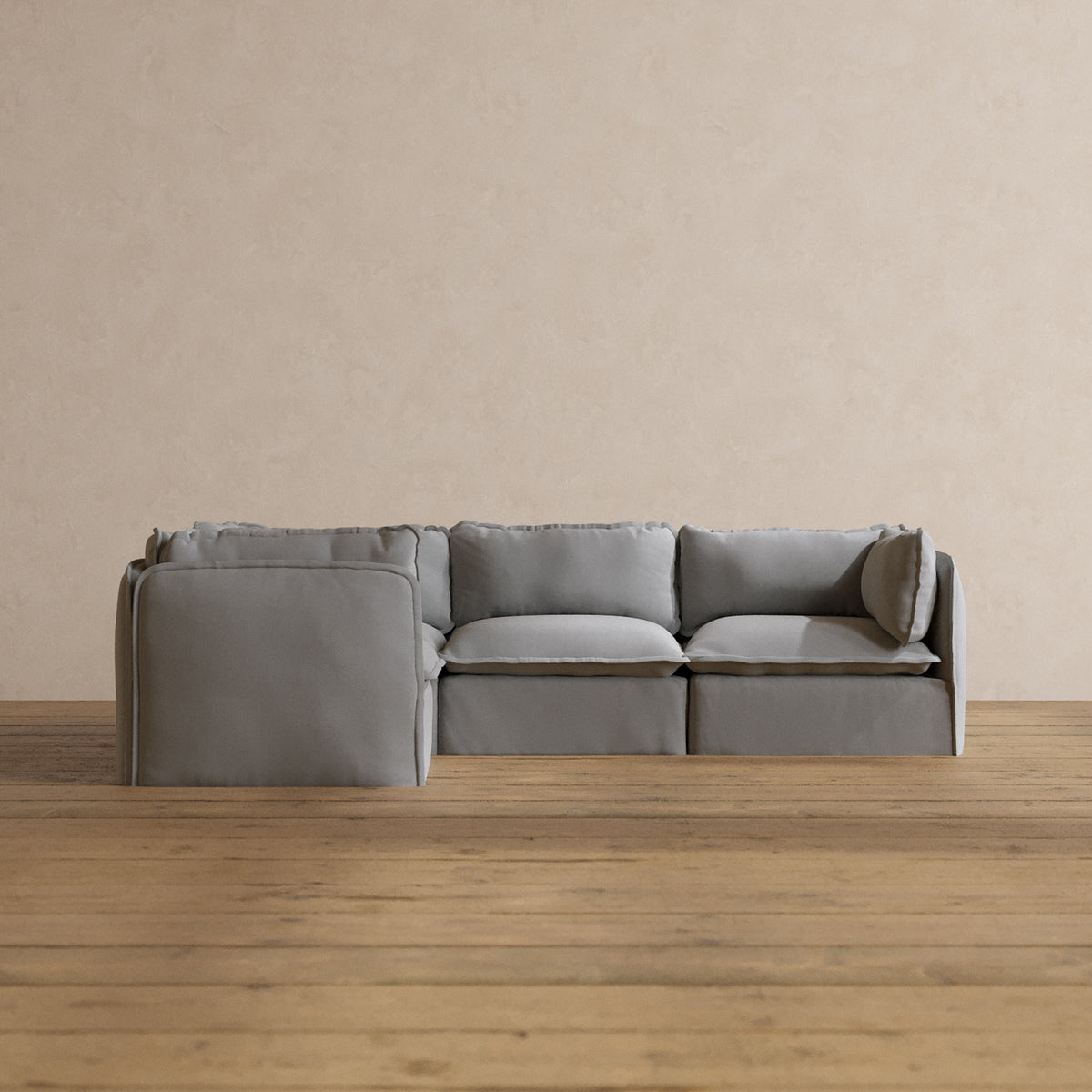 Modular Washable 4-Seater Corner Sectional in Pumice | Deluxe+ Seat ...