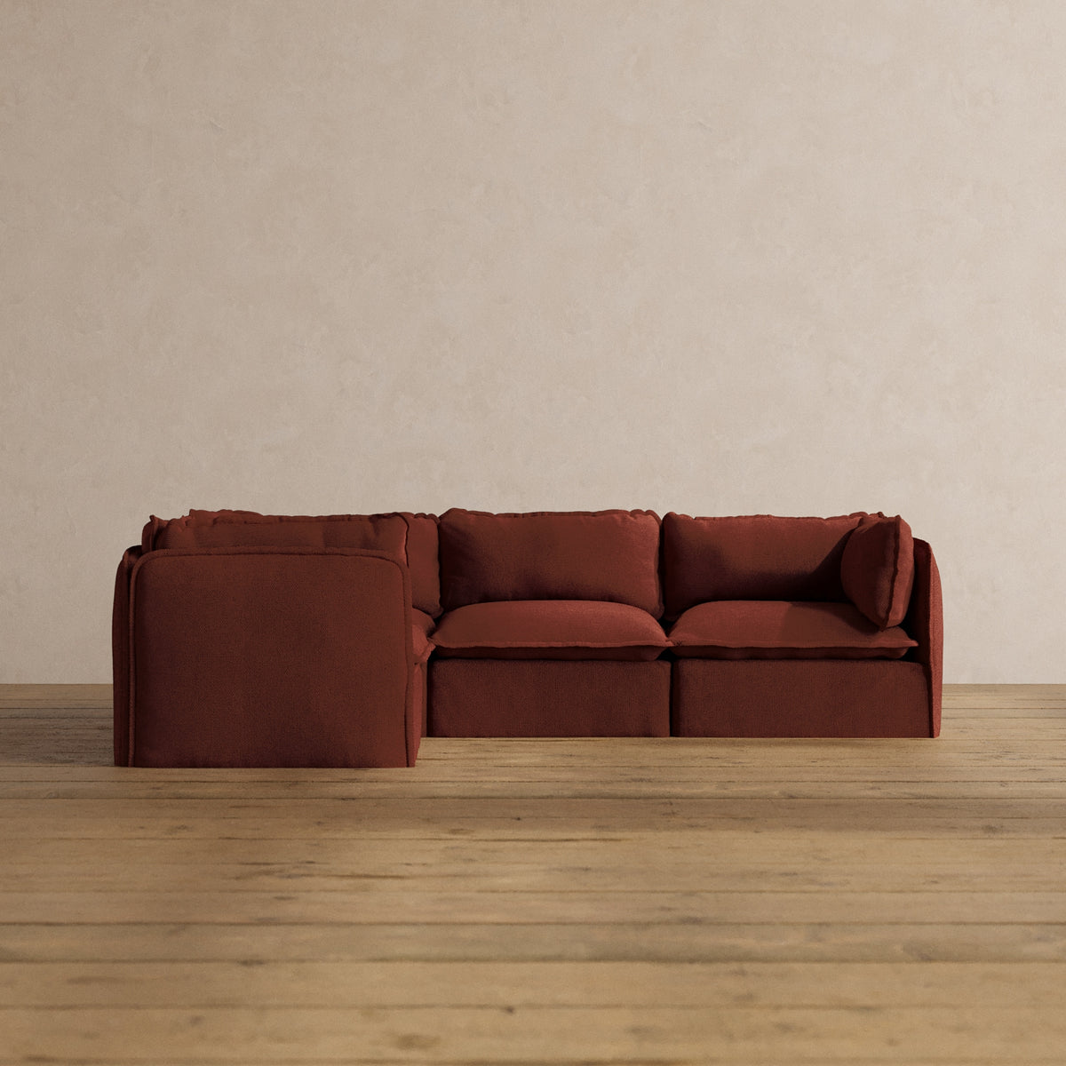 Modular Washable 4-Seater Corner Sectional in Rust | Memorix+ Seat | C ...