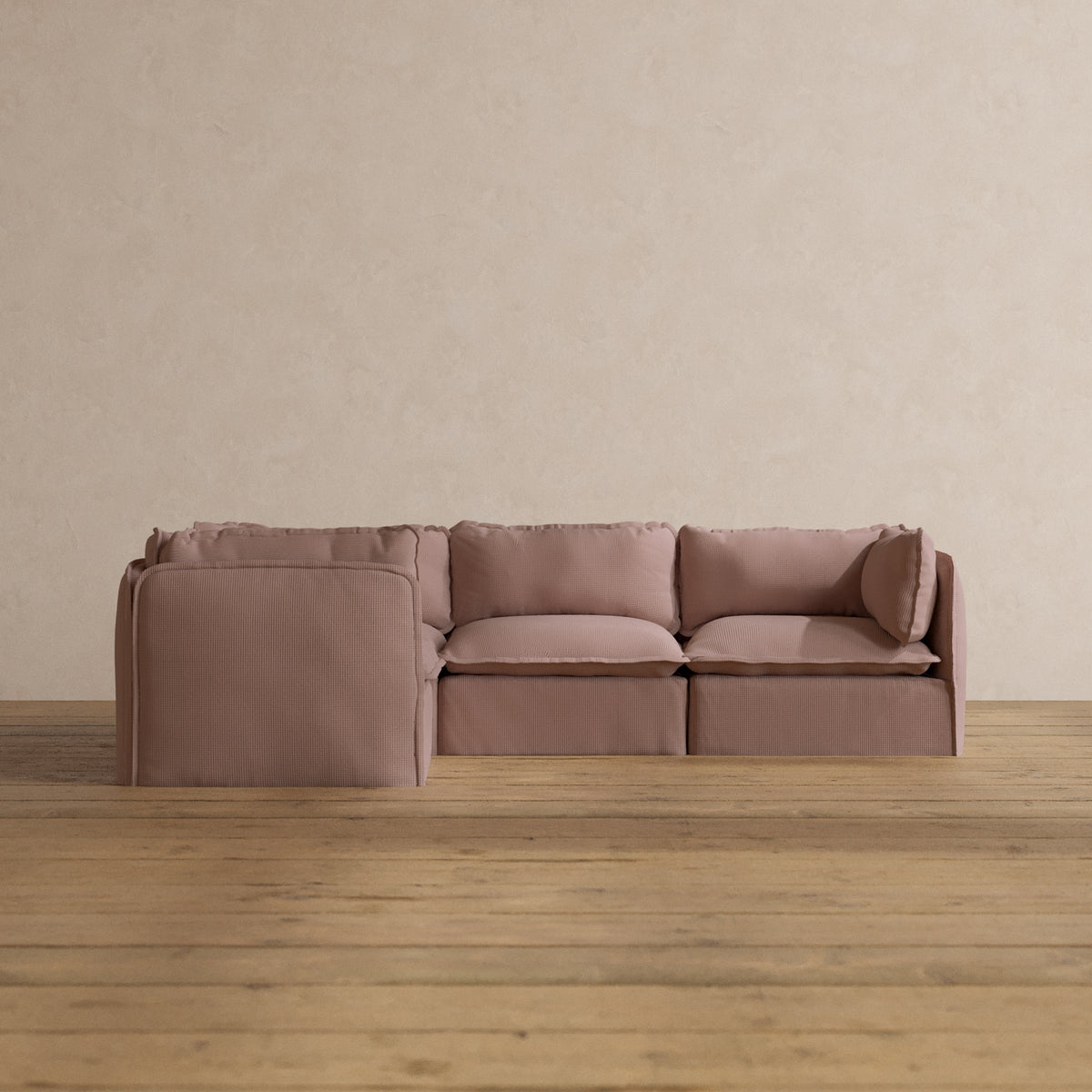 Modular Washable 4-Seater Corner Sectional in Sakura | Deluxe+ Seat ...