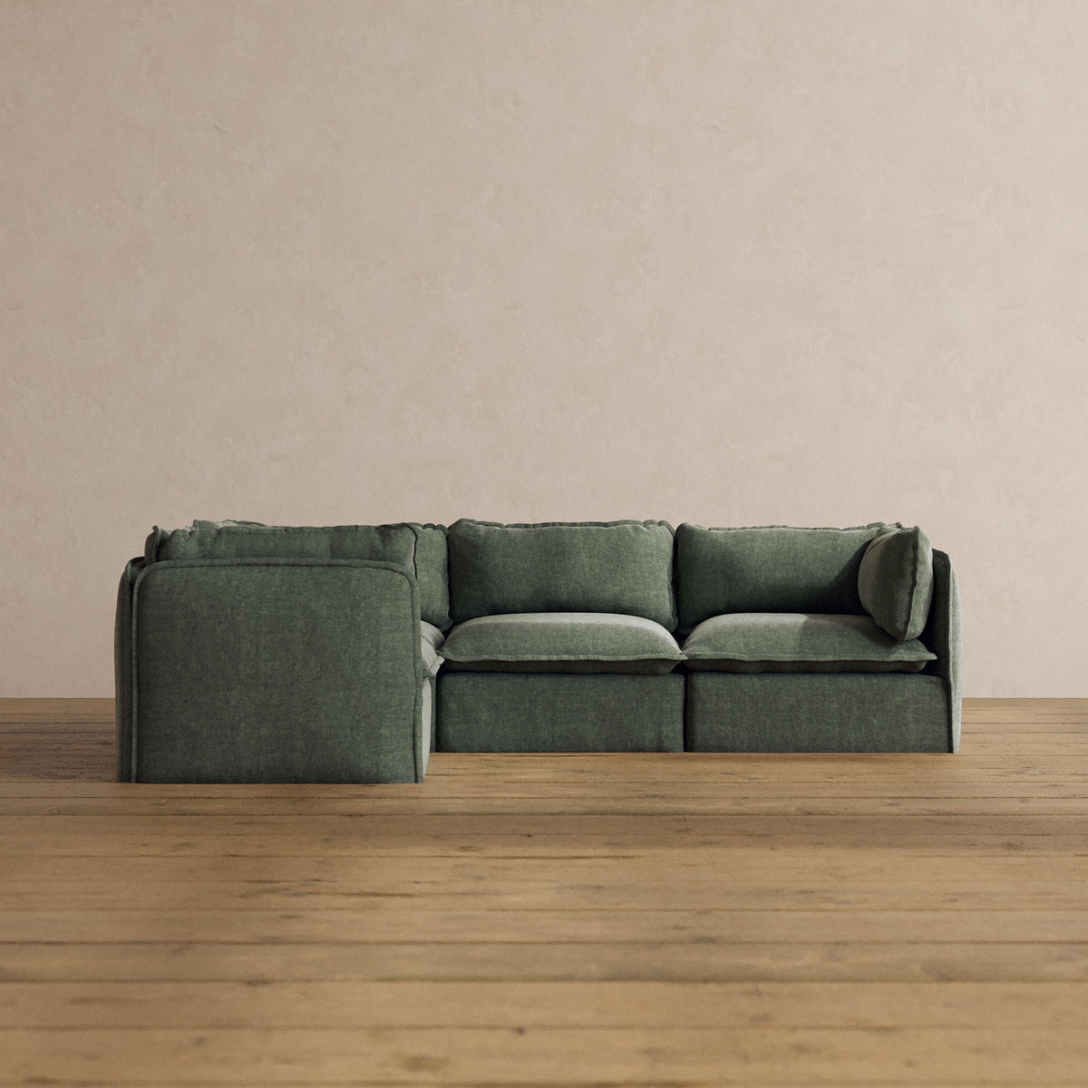 Modular Washable 4-Seater Corner Sectional in Willow | Deluxe+ Seat ...