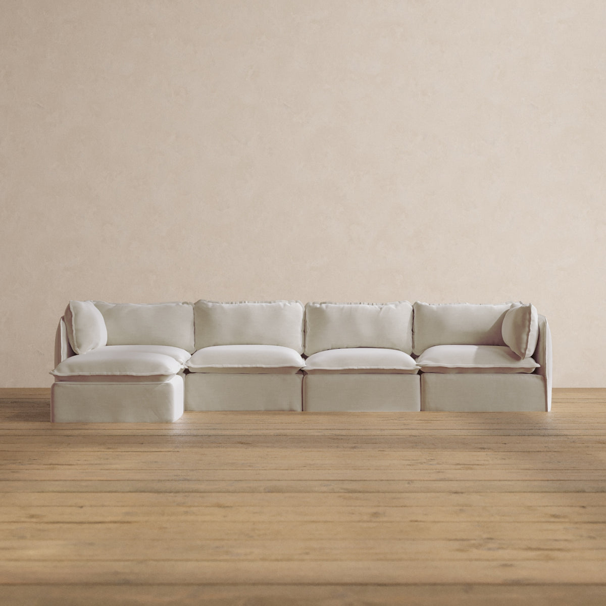 Modular Washable 4-Seater Sectional in Coco | Memorix+ Seat | Contour ...