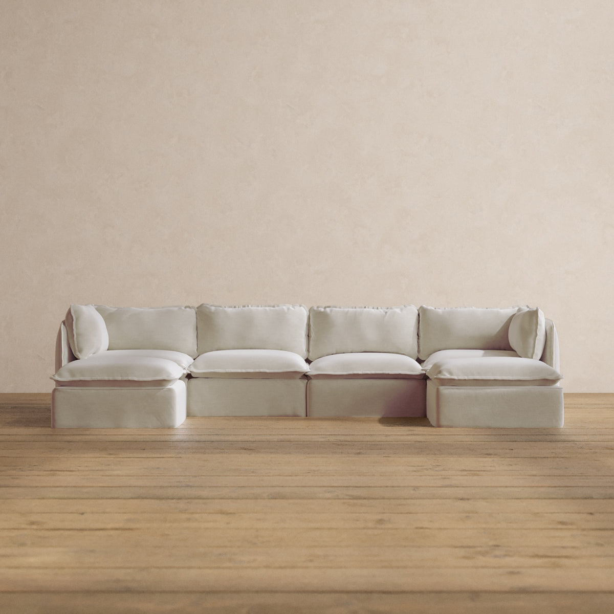 Slipcover Only - Modular Washable 4-Seater U-Sectional in Coco – Anabei