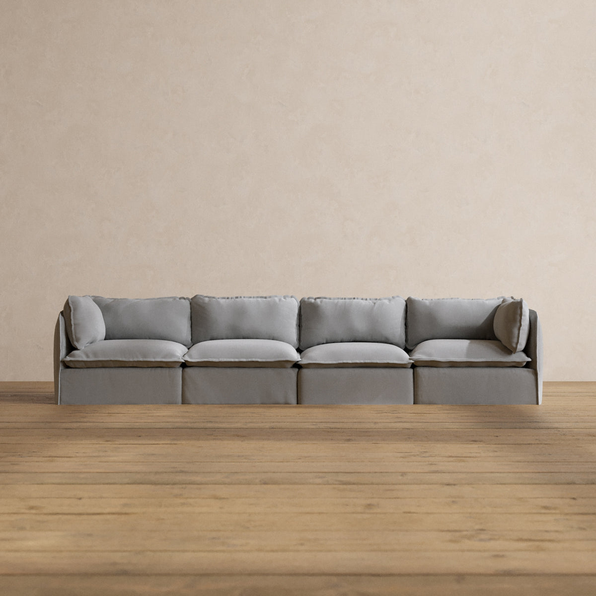 Modular Washable 4-Seater in Pumice | Deluxe+ Seat | Cloud Pillow – Anabei