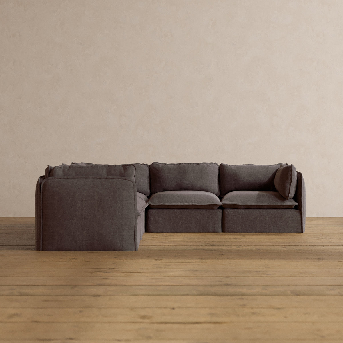 Modular Washable 5-Seater Corner Sectional in Caviar | Deluxe+ Seat ...