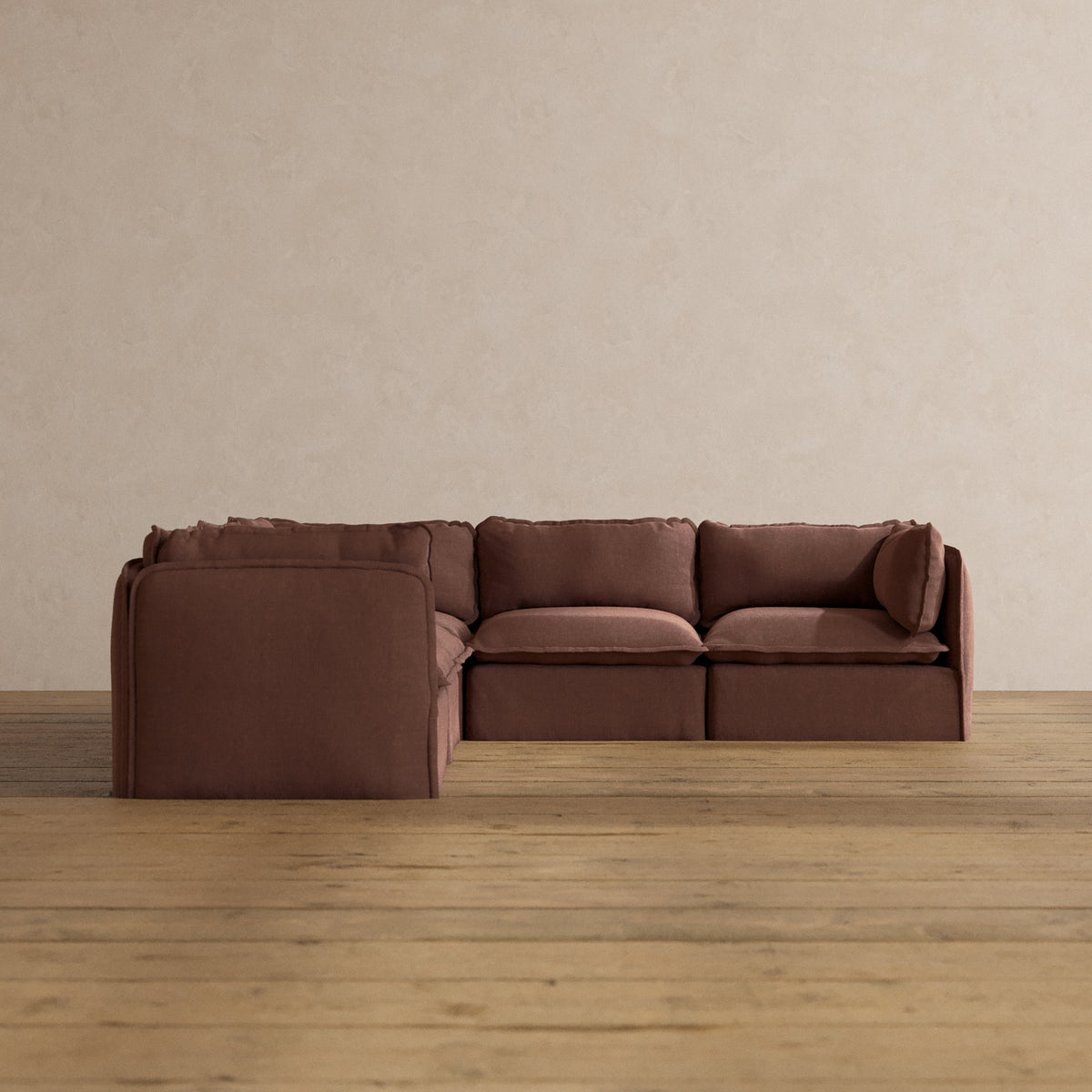 Modular Washable 5-Seater Corner Sectional in Chestnut | Memorix+ Seat ...
