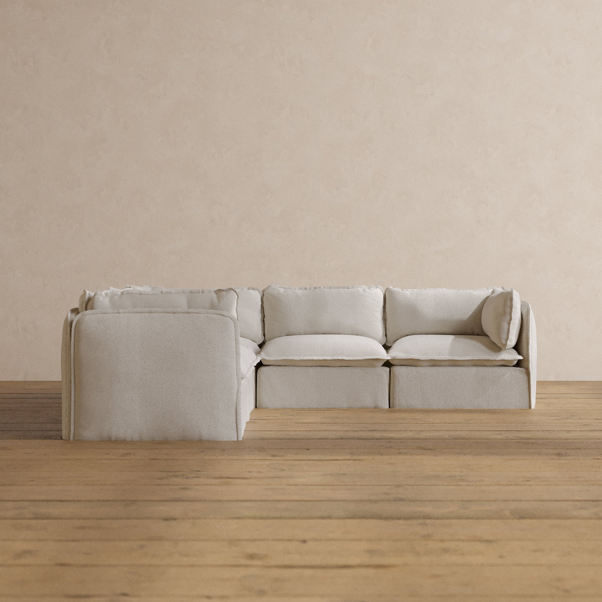 Modular Washable 5-Seater Corner Sectional in Powder | Deluxe+ Seat ...