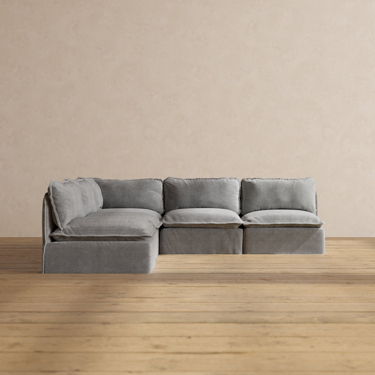 Modular Washable 5-Seater Open-Ends Corner Sectional in Ash | Deluxe+ ...