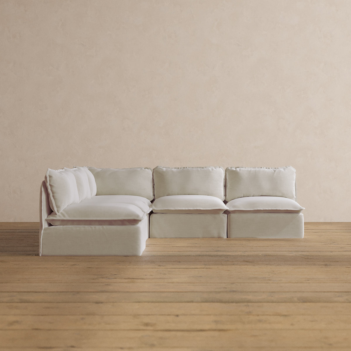 Modular Washable 5-Seater Open-Ends Corner Sectional in Coco | Memorix – Anabei