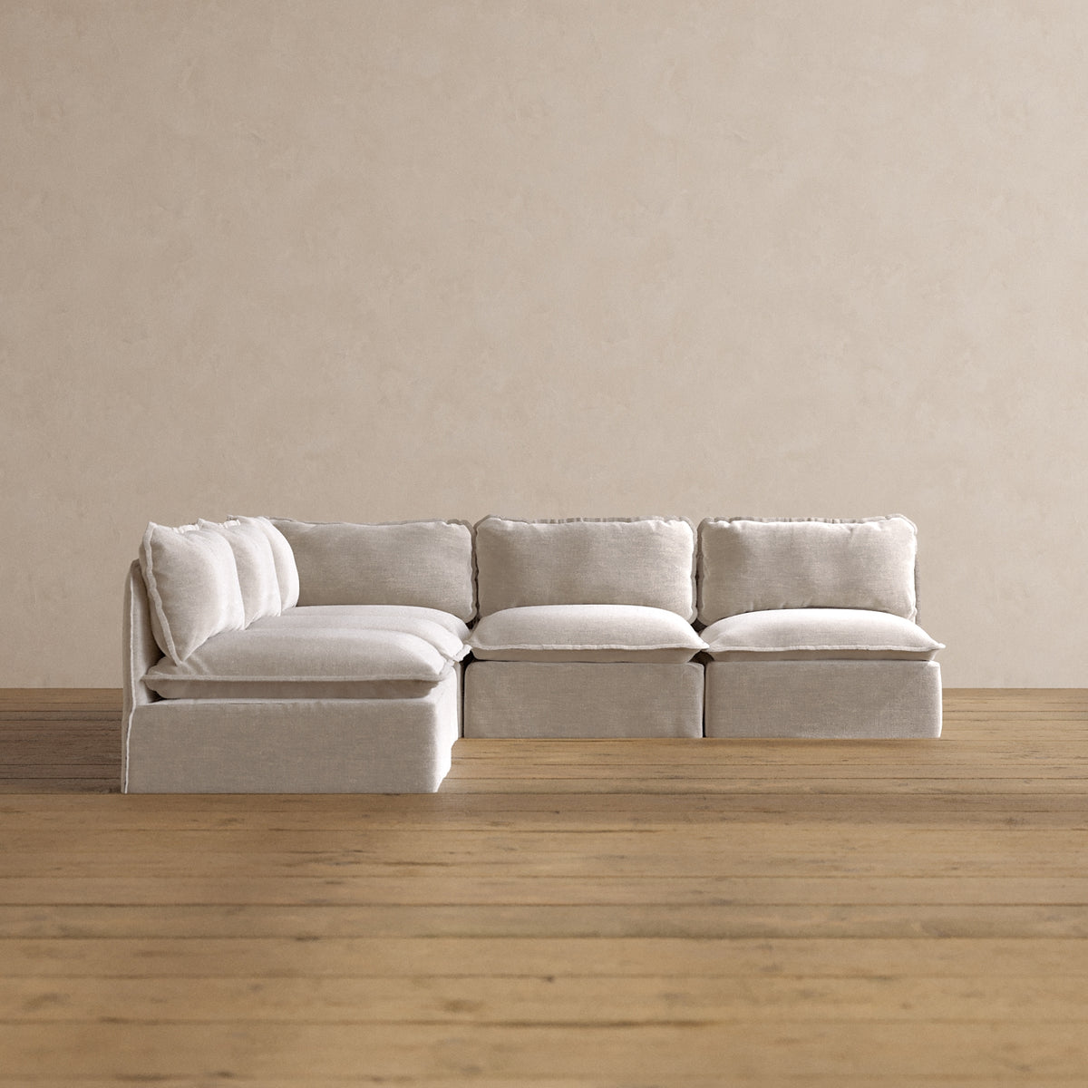 Modular Washable 5-Seater Open-Ends Corner Sectional in Mist | Deluxe+ ...