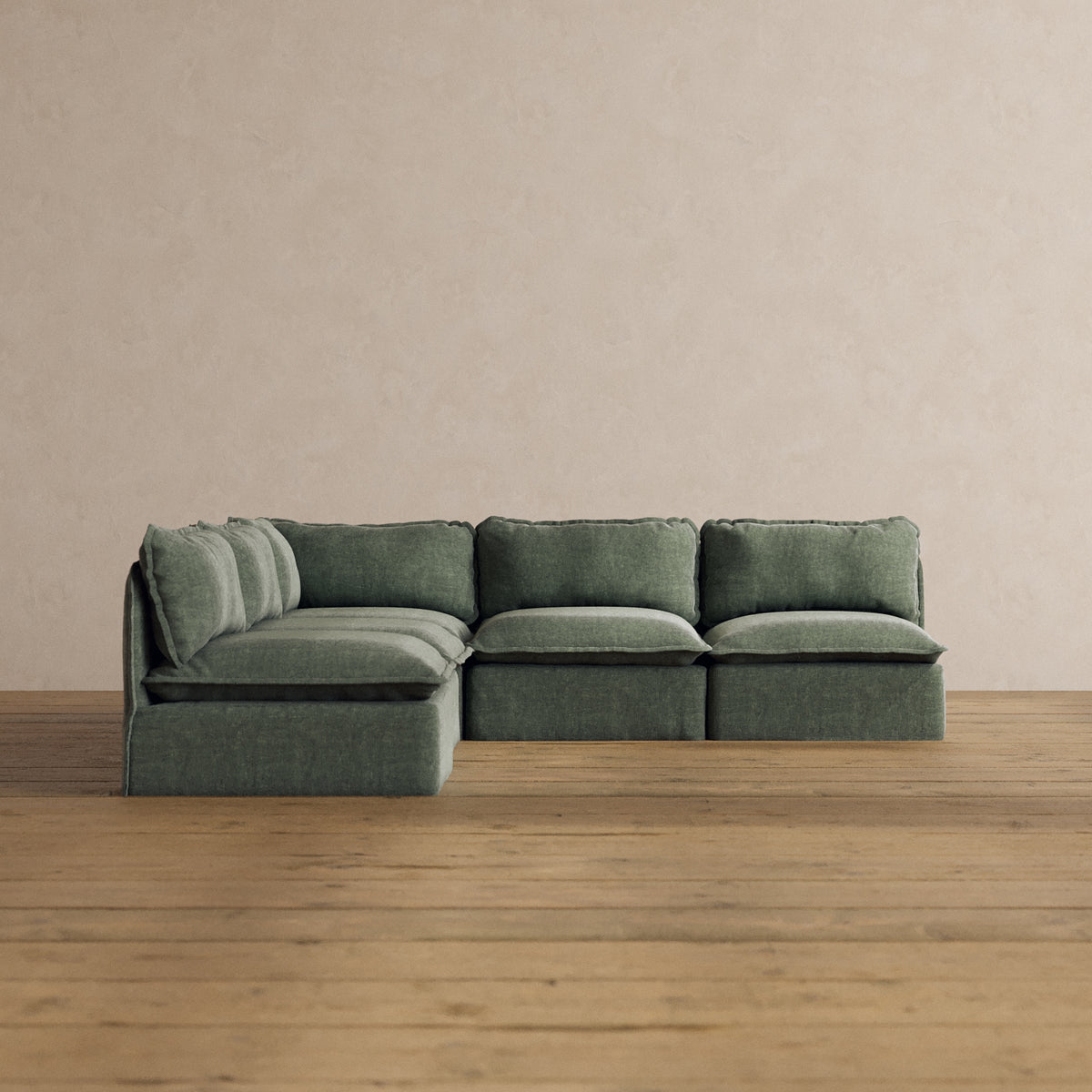 Modular Washable 5-Seater Open-Ends Corner Sectional in Willow | Delux ...