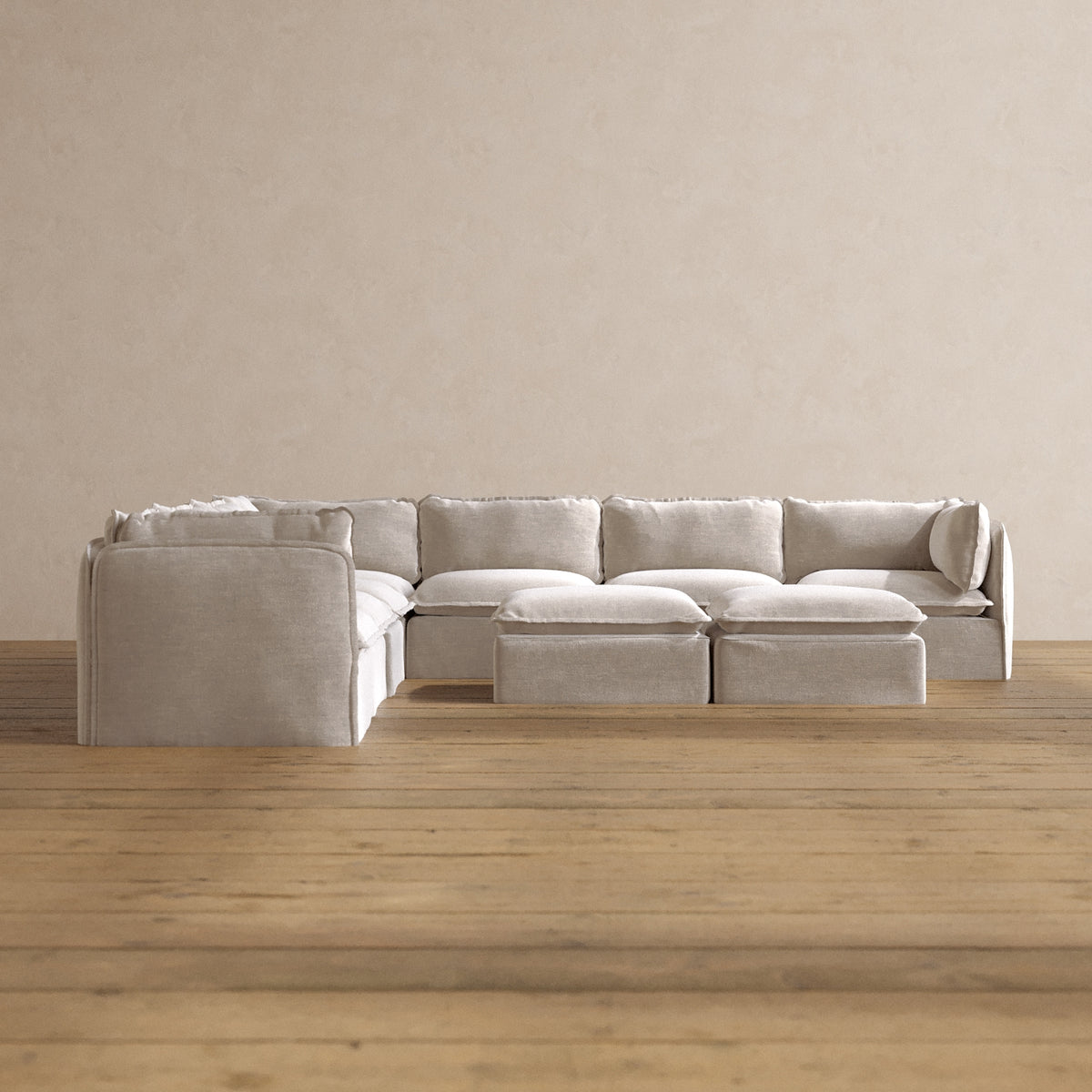 Slipcover Only - Modular Washable 7-Seater Corner Sectional + Bench Ot ...