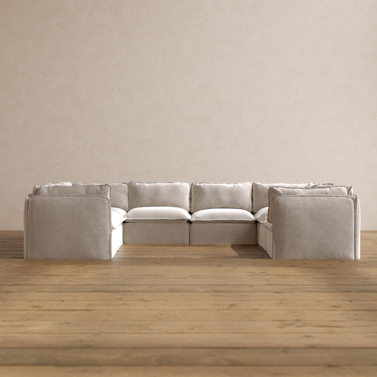 Modular Washable 8-Seater U-Sectional in Mist | Memorix+ Seat | Contou ...