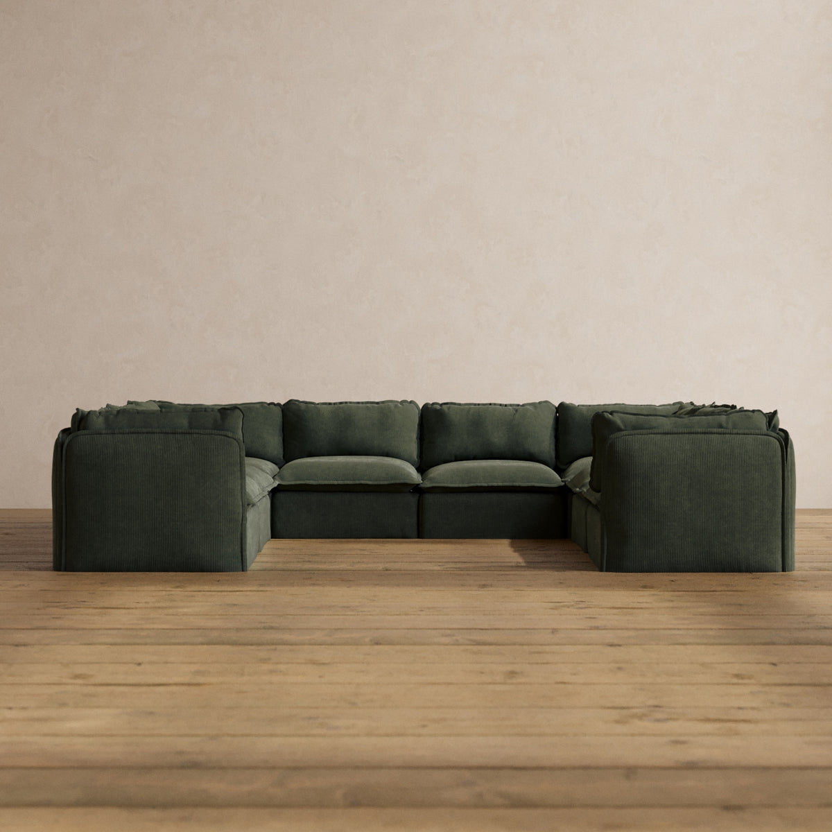 Modular Washable 8-Seater U-Sectional in Olivine | Deluxe+ Seat | Clou ...