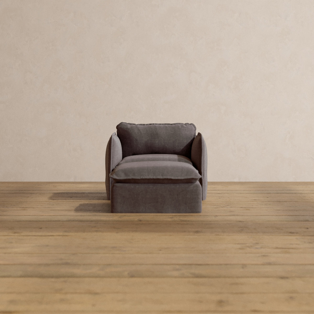 Modular Washable Armchair + Ottoman in Caviar | Memorix+ Seat | Contou ...