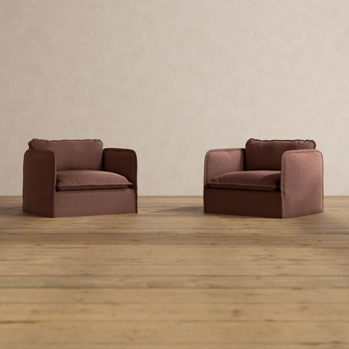 Modular Washable Armchair Set in Chestnut | Deluxe+ Seat | Cloud Pillo ...