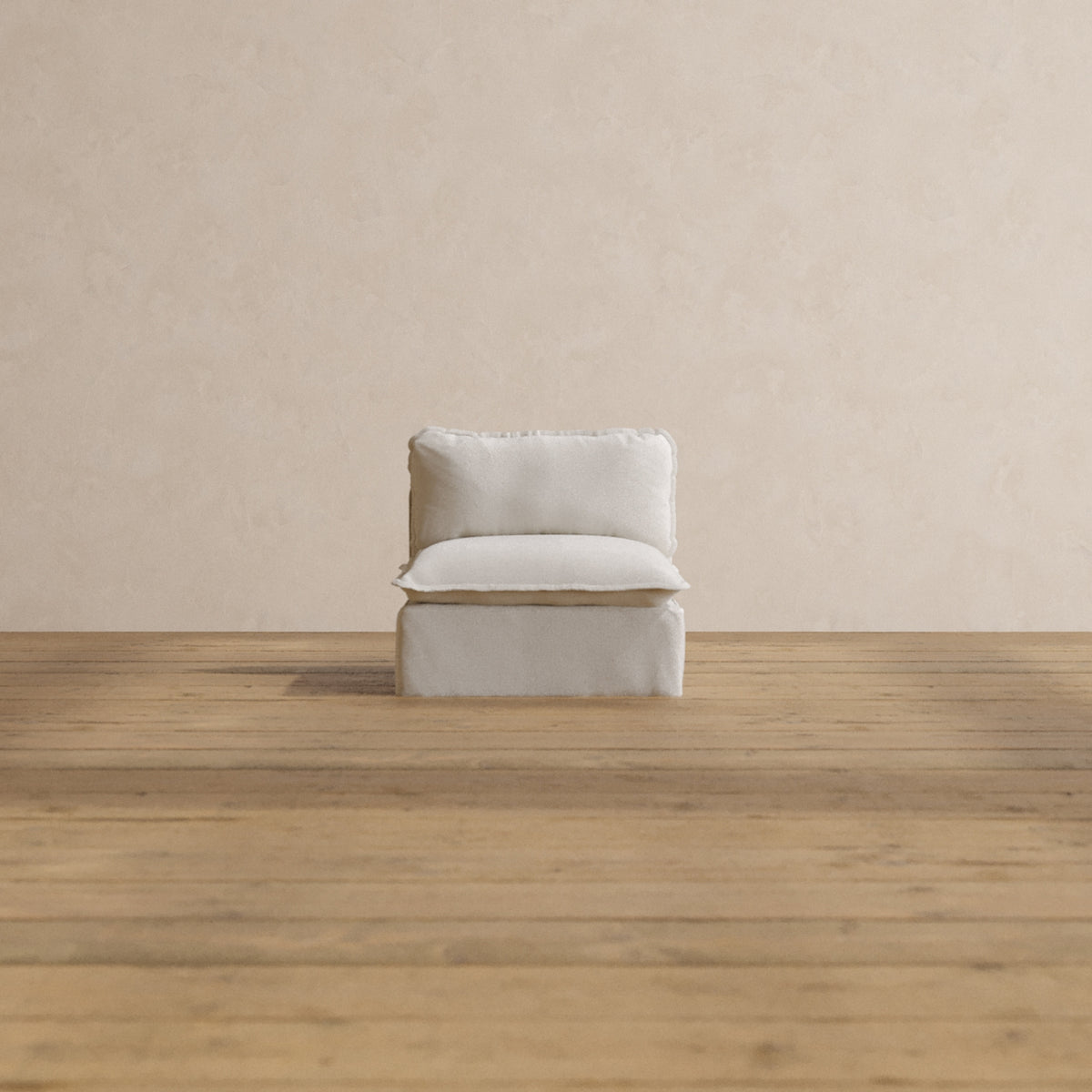 Modular Washable Armless Chair in Powder | Deluxe+ Seat | Cloud Pillow ...