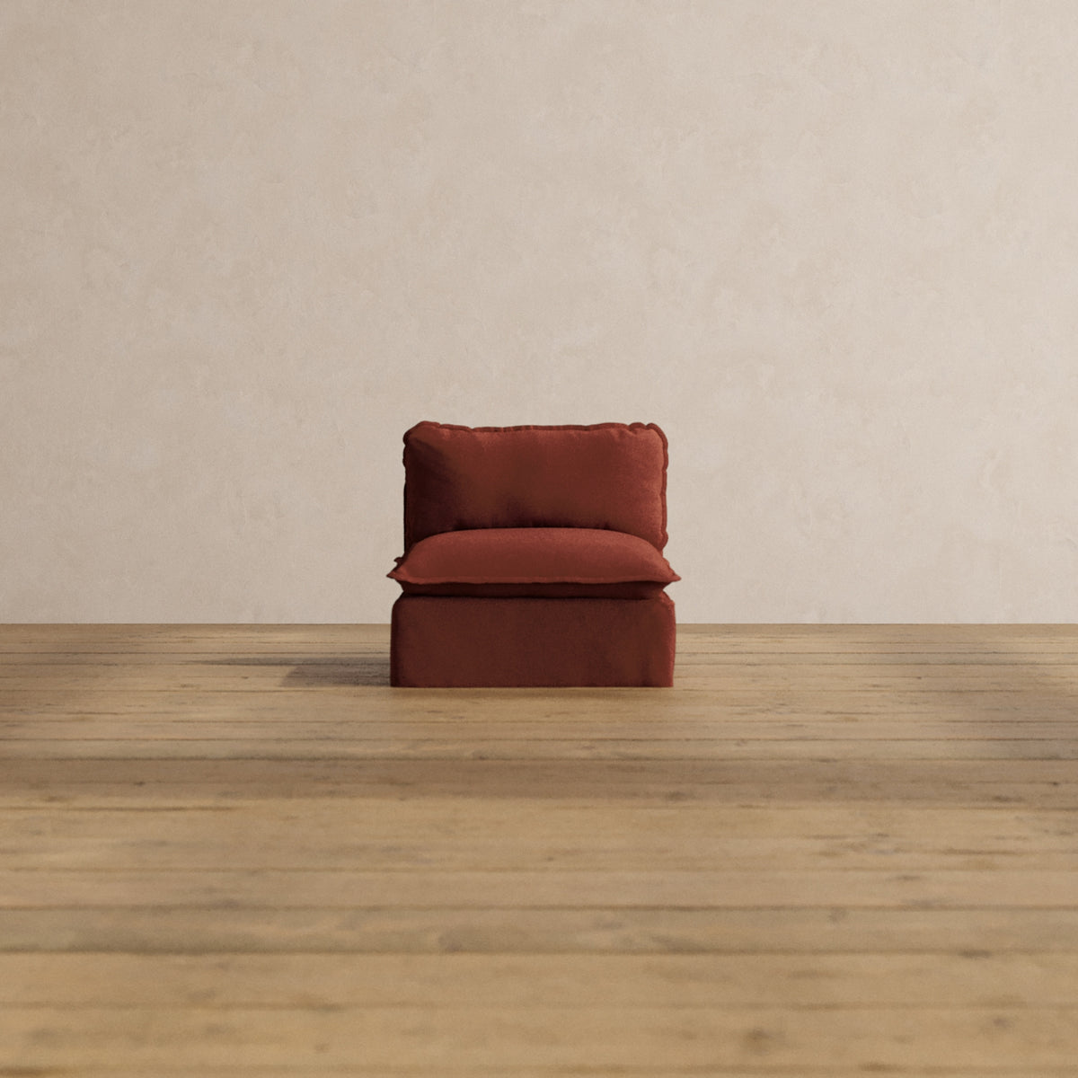 Modular Washable Armless Chair in Rust | Deluxe+ Seat | Cloud Pillow ...